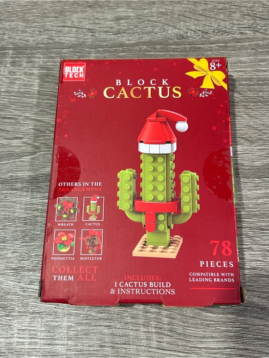 Toys | Green Cactus Building Toy With Festive Red Hat 78 Pieces | Poshmark